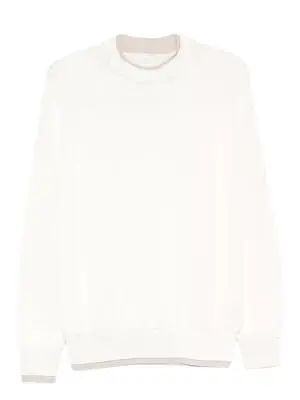 Eleventy Crew-Neck Long-Sleeve Sweater White