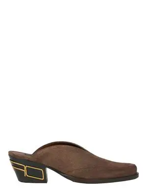 Etro 45mm Suede Heeled Mules - Brown