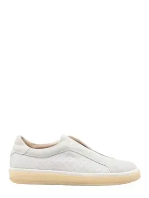 Eleventy Perforated Leather Slip-on Sneakers - Grey