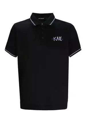 Karl Lagerfeld Logo-detail Polo Shirt - Black