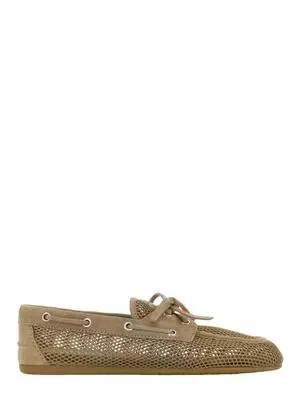 Miu Miu Mesh Boat Shoes - Neutrals