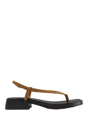 Camper Dana Leather Thong Sandals - Neutrals