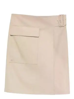 COURREGES Belted Pocket Midi Skirt - Neutrals