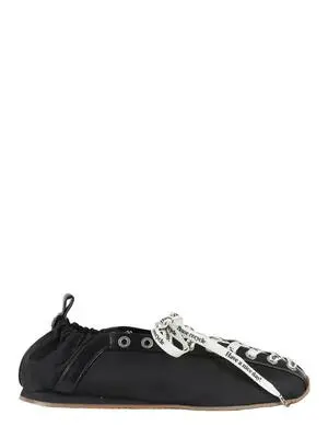 GANNI Lace-up Ballerina Flats - Black