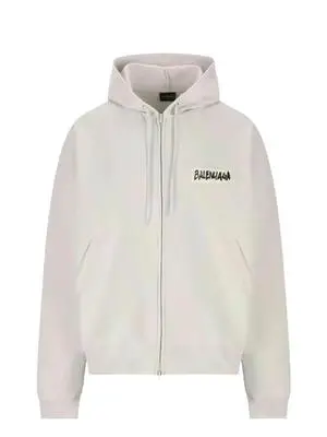 Balenciaga Over Zip-up Hoodie - Neutrals