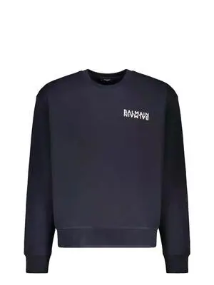 Balmain Cotton Crewneck Sweatshirt - Blue