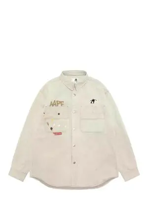 AAPE BY *A BATHING APE® Logo-print Shirt - Neutrals