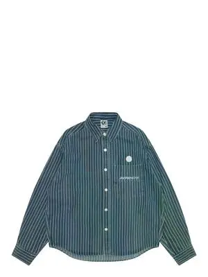 AAPE BY *A BATHING APE® Striped Pocket Shirt - Blue