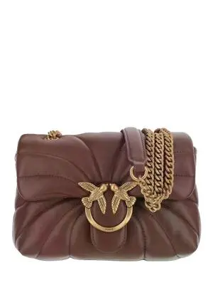 Pinko Mini Love Bag Puff Butterfly Quilted Shoulder Bag - Brown