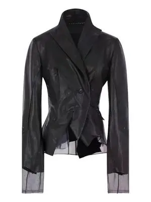 YEHUAFAN Tulle-paneled Blazer - Black