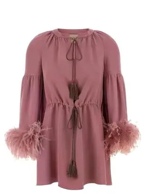Valentino Garavani V-neck Mini Dress - Pink