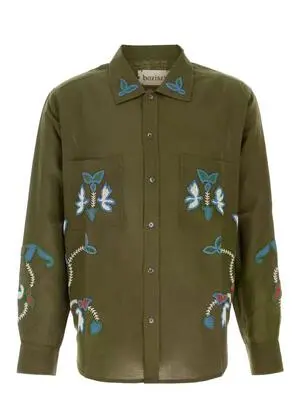 BAZISZT Embroidered Shirt - Green
