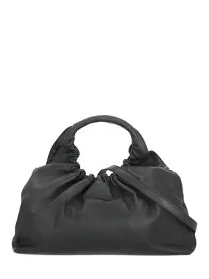 Antonelli Firenze Leather Tote Bag With Ruched Handle - Black