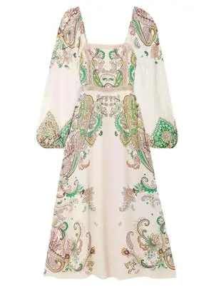 Etro Floral Print Dress - Neutrals