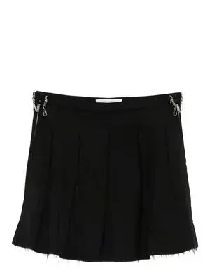Our Legacy Pleated Skirt With Chain Detail - Black