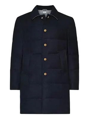 Thom Browne Buttoned Padded Coat - Blue
