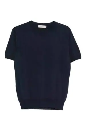 Canali Short-sleeve Knitted T-shirt - Blue