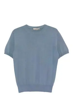 Canali Short-sleeve Knitted T-shirt - Blue