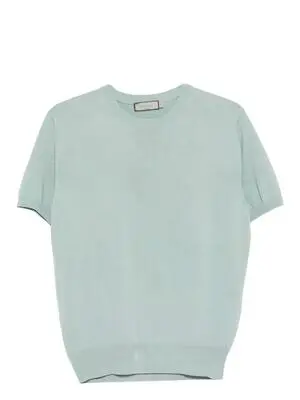 Canali Short-sleeve Knitted T-shirt - Blue