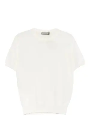 Canali Short-sleeve Knitted T-shirt - White