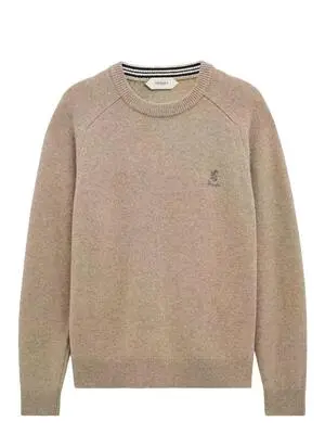 Pringle Of Scotland Crew-neck Logo Sweater - Neutrals