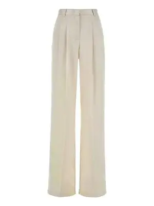 Andamane Satin Palazzo Trousers - Neutrals
