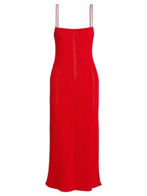 Proenza Schouler Suki Pointelle-knit Midi Slip Dress - Red