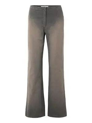 Our Legacy Biker Low-rise Wide-leg Herringbone Jeans - Gray
