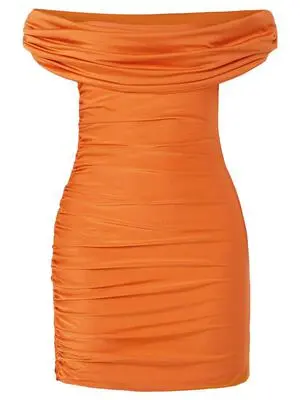 MAYGEL CORONEL Areti Draped Mini Dress - Orange