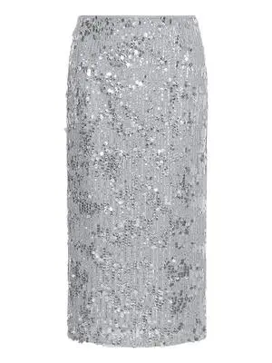 Marella Sequin Embellished Midi Skirt - Grey