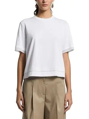 Peserico Layered Hem Tee - Natural White