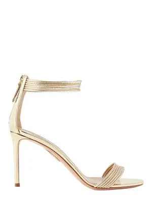 AQUAZZURA Sway 85 Metallic Sandals - Gold