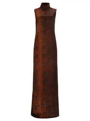 Jean Paul Gaultier Python Print Long Dress - Red