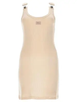 Jean Paul Gaultier Mini Dress With Logo Patch - Nude