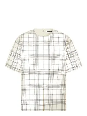 JIL SANDER Checked Cotton T-shirt - Cream