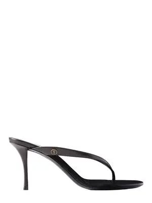 Saint Laurent Sue Embellished Leather Sandals - Black