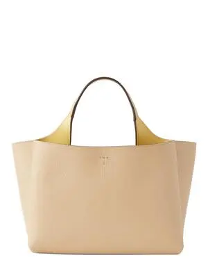 TOD'S Textured-leather Mini Tote - Neutrals