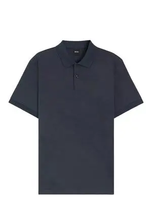 BOSS Textured Short-sleeved Polo Shirt - Blue