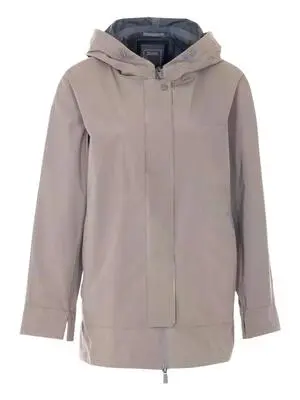 Herno Hooded Zip-up Coat - Neutrals