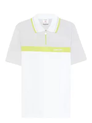 Casablanca Colour Block Zip Polo Shirt - White