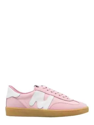 MSGM Calf Leather Logo Sneakers - Pink