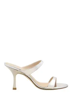 STUART WEITZMAN Two-strap Nudist Slide Sandals - Silver