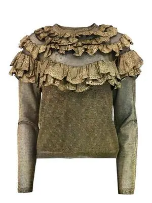 Ulla Johnson Sabine Ruffled Sweater - Gold