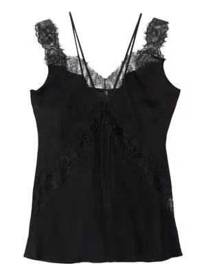 Pinko Lace-trim Tank Top - Black