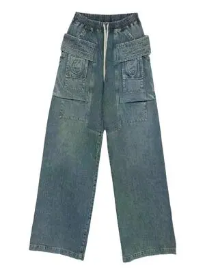 Rick Owens Drawstring Cargo Pants - Blue
