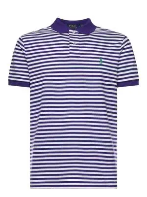 Polo Ralph Lauren Striped Logo Polo Shirt - Purple
