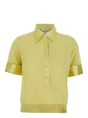 SEMICOUTURE Buttoned Collar Polo Shirt - Yellow