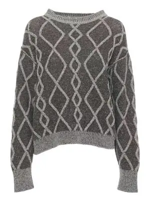 Antonelli Firenze Argyle Pattern Knitted Sweater - Brown