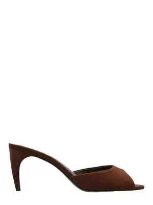 BLACK SUEDE STUDIO Jazz Curved-heel Sandals - Brown