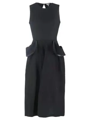 Loewe Pleated Open-back Midi Dress - Black